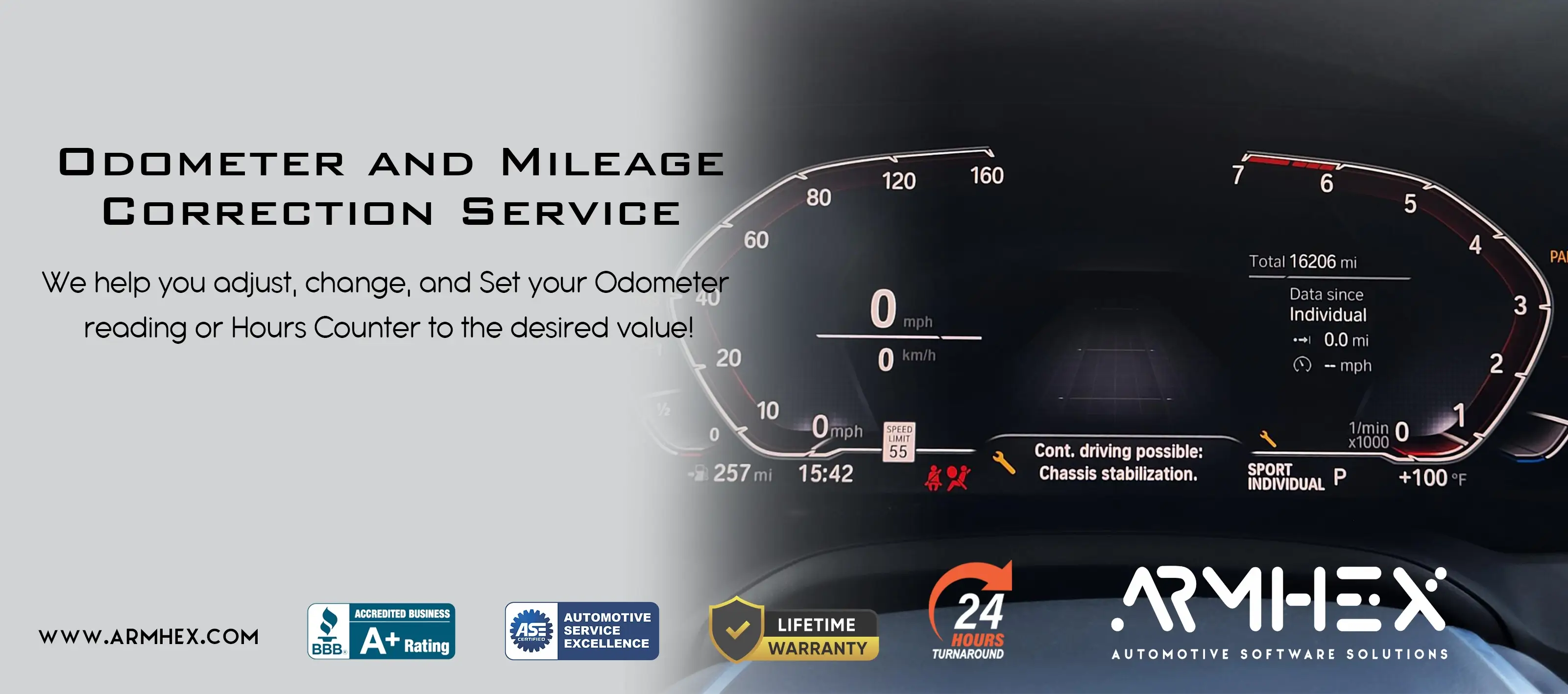 Odometer and Mileage Correction Online File Service | ARMHEX